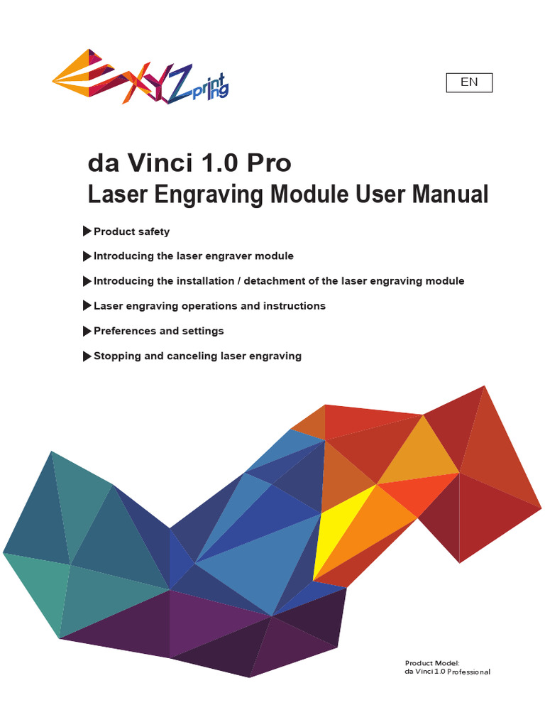 da Vinci 1.0 Pro Laser Engraver Guide | PDF | Icon (Computing) | Engraving