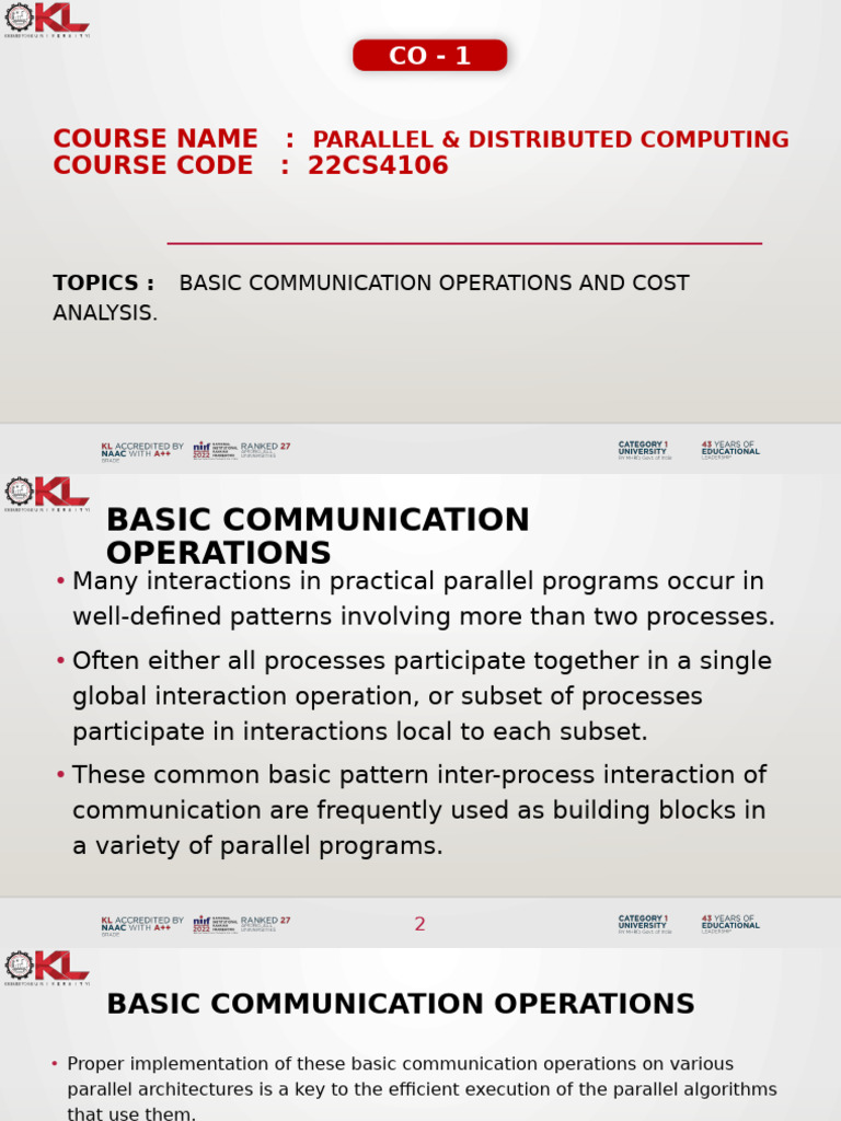 Basic Communication in Parallel Computing | PDF | Parallel Computing ...
