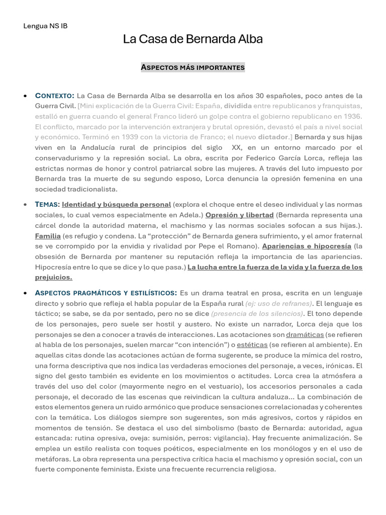 Casa de Bernarda Alba | PDF