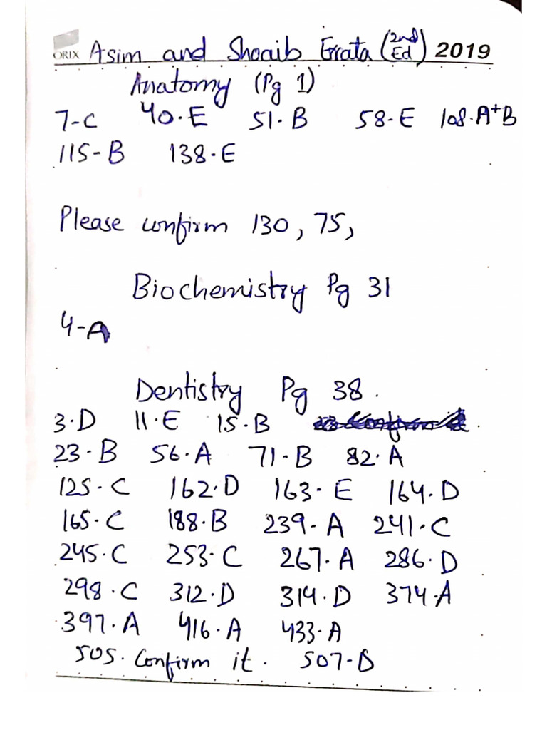 Asim&Shoaib Errata 2nd Ed | PDF