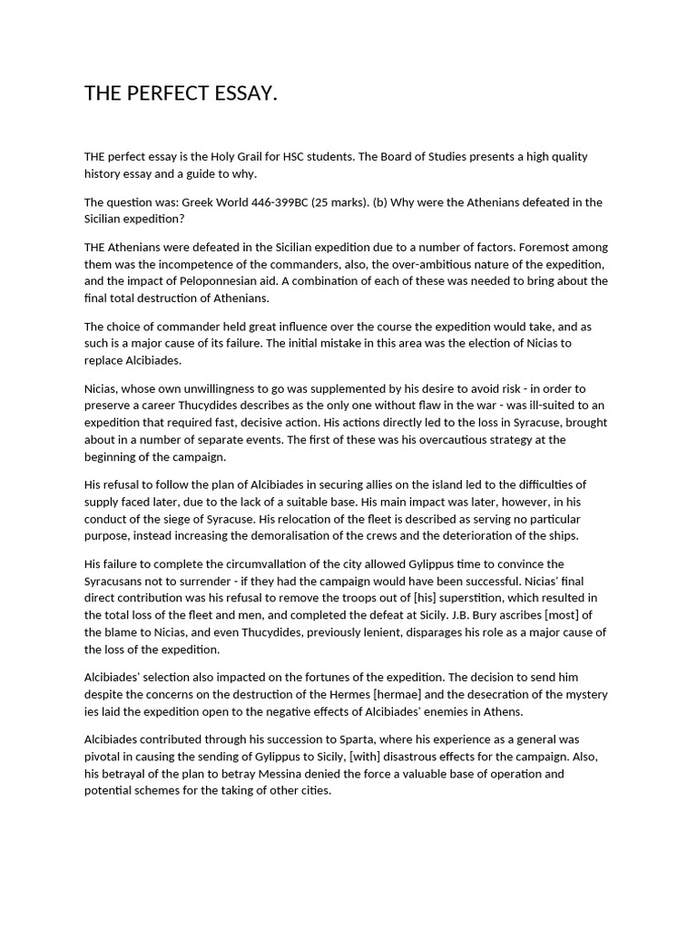 A Perfect Essay Ancient History | PDF | Ancient Greece | Peloponnesian War