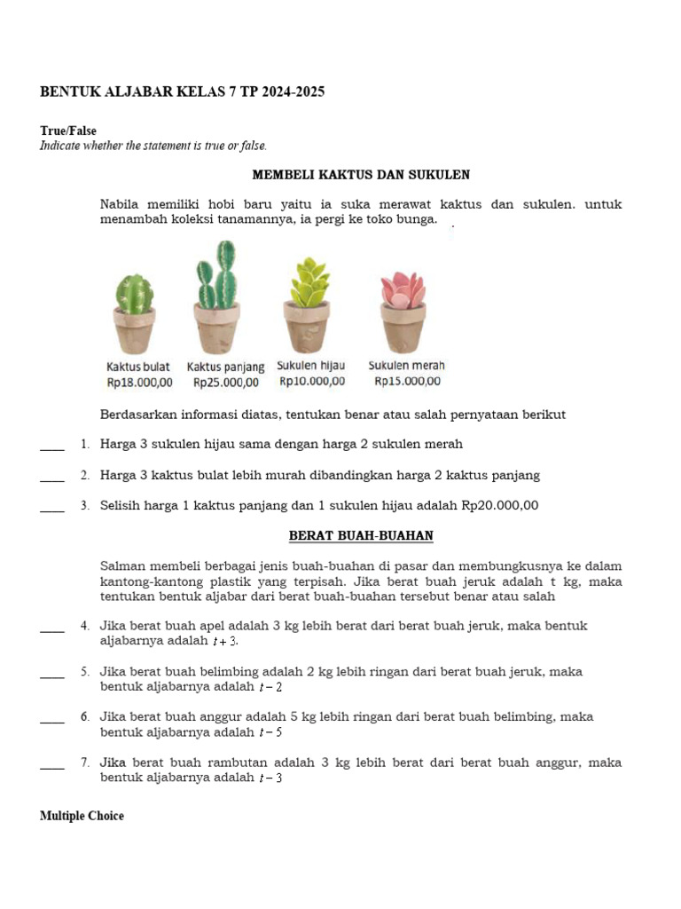 Kisi-Kisi Asat 2025 | PDF