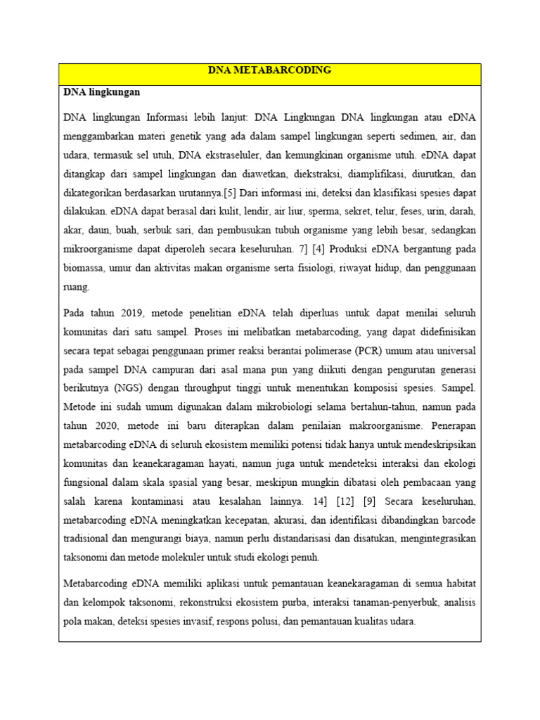Materi DNA Metabarcoding | PDF