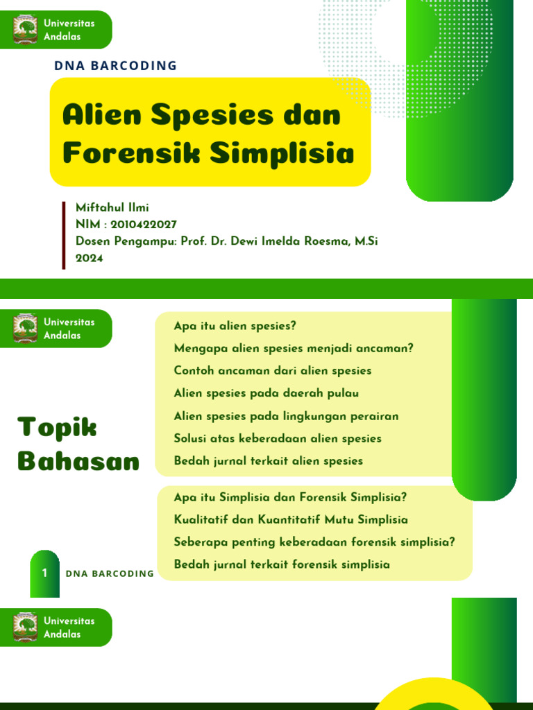 MIftahul Ilmi - Alien Spesies - DNA Barcoding | PDF