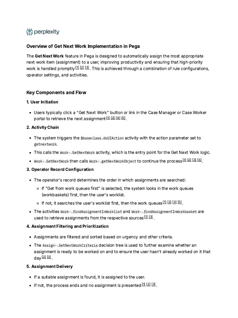 Overview of Get Next Work Implementation in Pega | PDF | User Interface ...