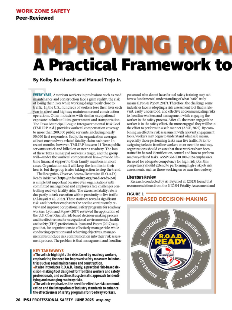 Enhancing Roadway Worker Safety Strategies | PDF | Risk | Risk Management