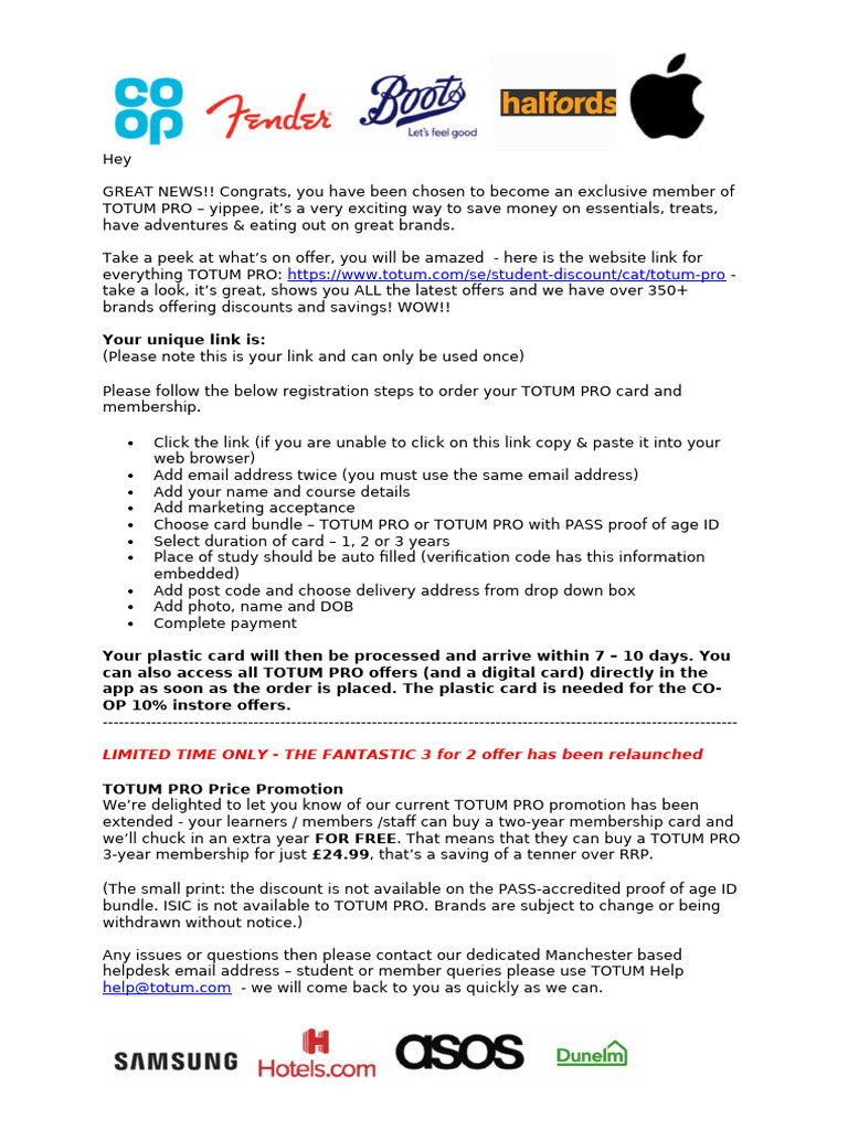 TOTUM PRO Step by Step Registration | PDF