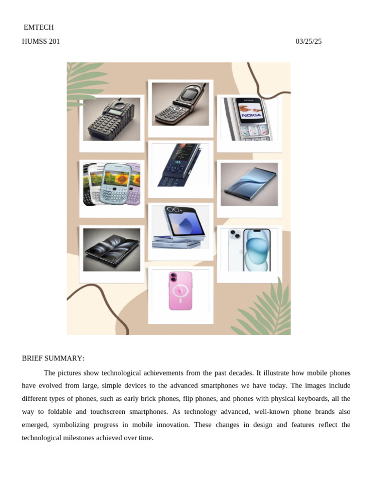 Evolution of Mobile Phones Over Decades | PDF