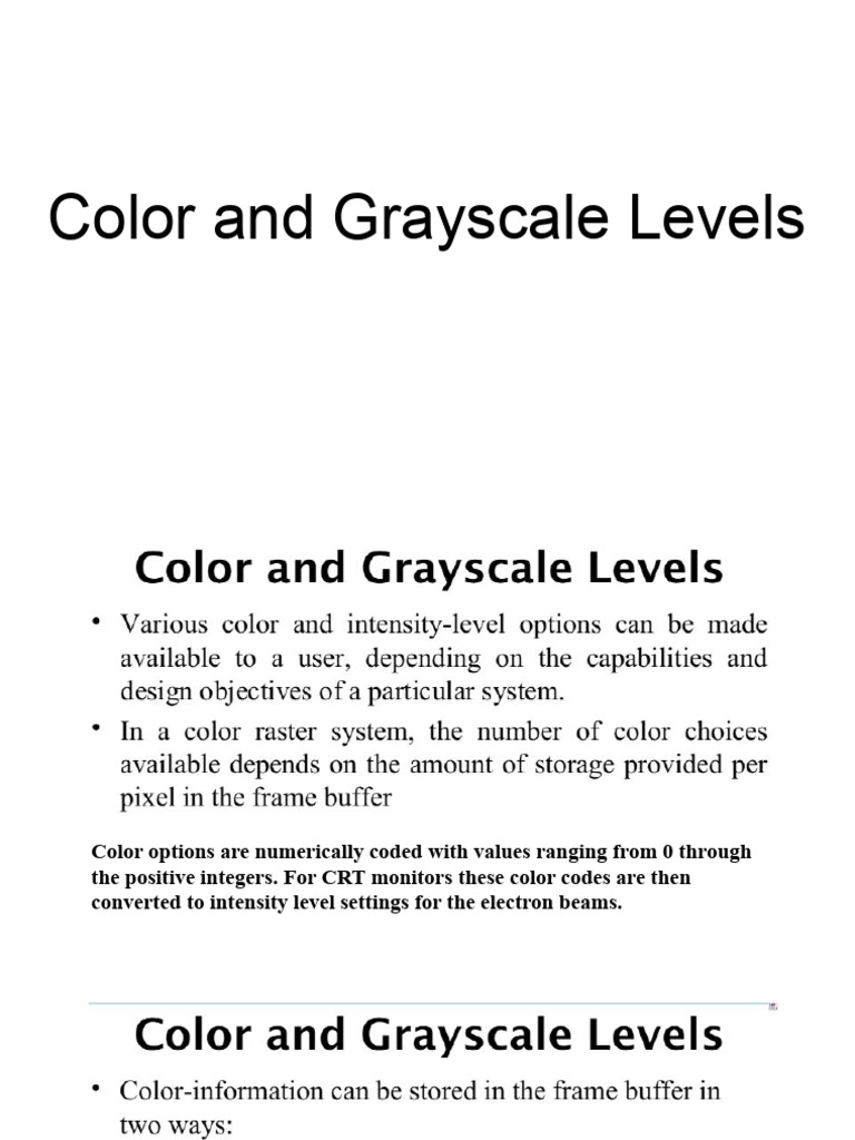 Color and Grayscale Levels | PDF