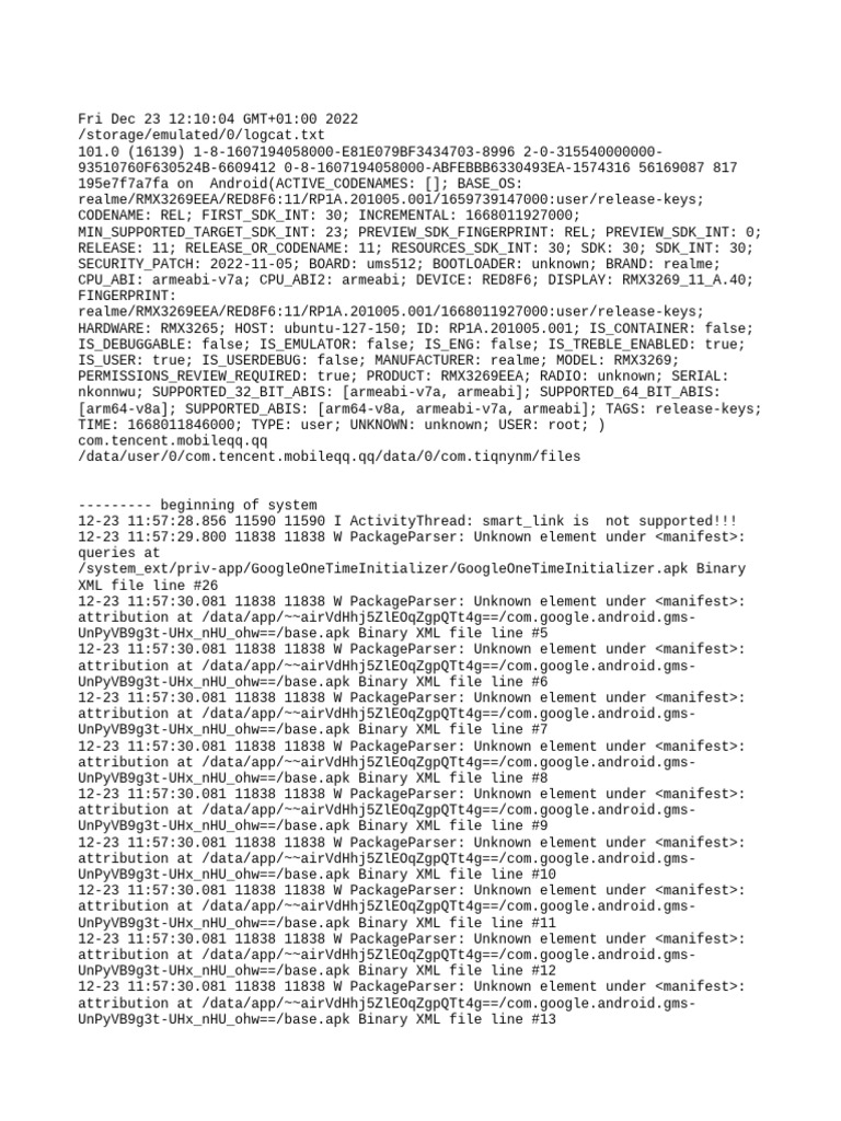 Logcat | PDF | Xml | Computer Data