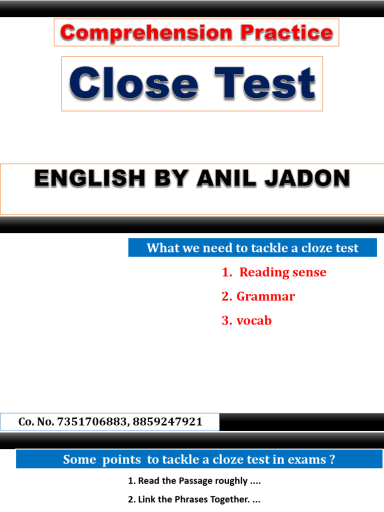 401 CLASS - 14 II Cloze Test Class-9 Notes | PDF