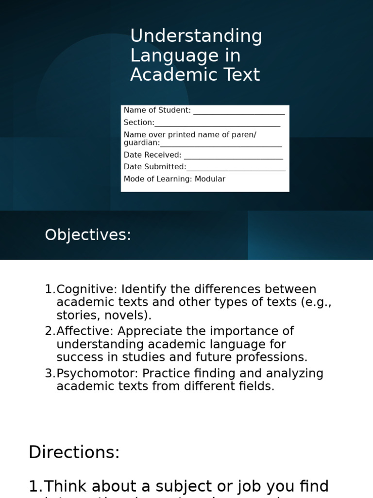 Understanding Academic Language Essentials | PDF | Science | Analysis