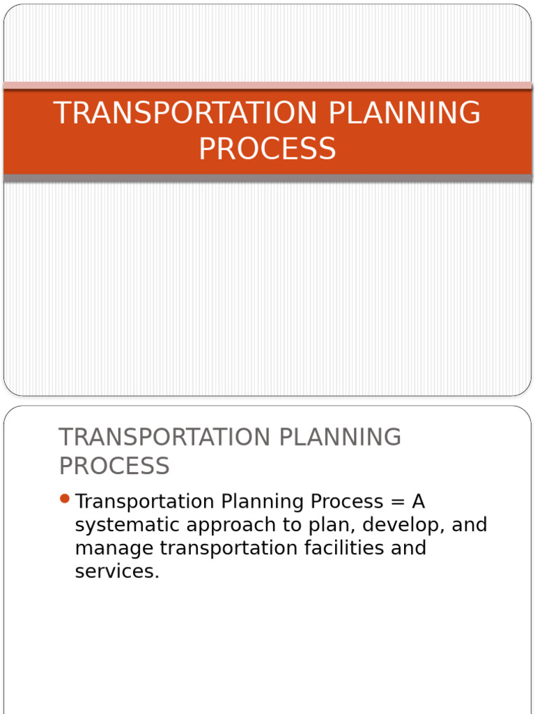 Transportation Planning Process | PDF | Sampling (Statistics ...