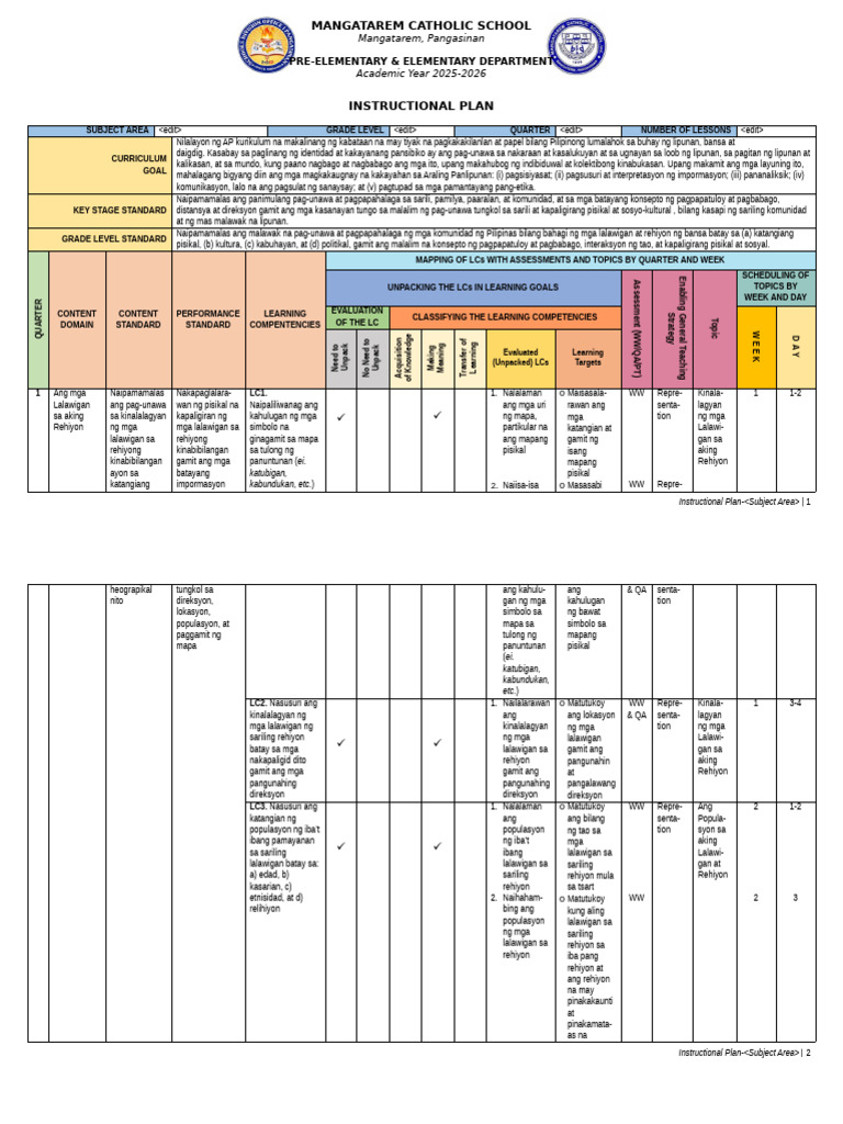 Instructional Plan | PDF
