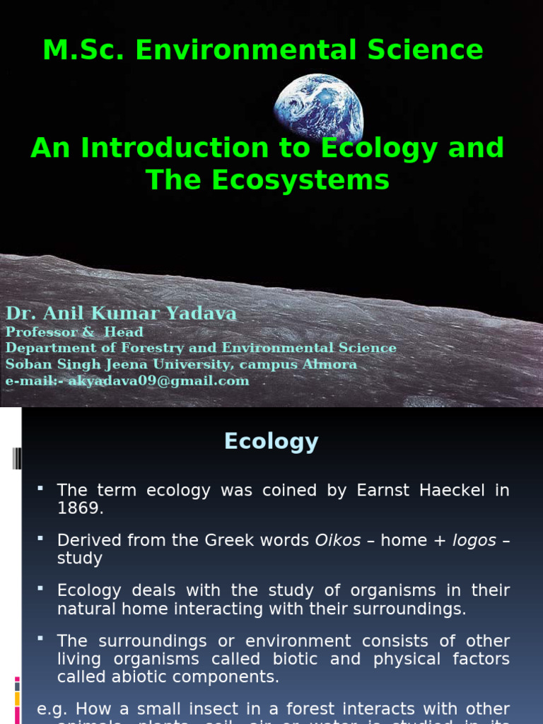 Introduction to Ecology and Ecosystems | PDF | Ammonium | Grassland