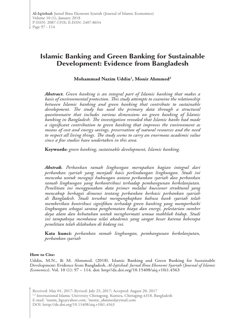 Islamic Banking Green Banking | PDF | Sustainability | Banks
