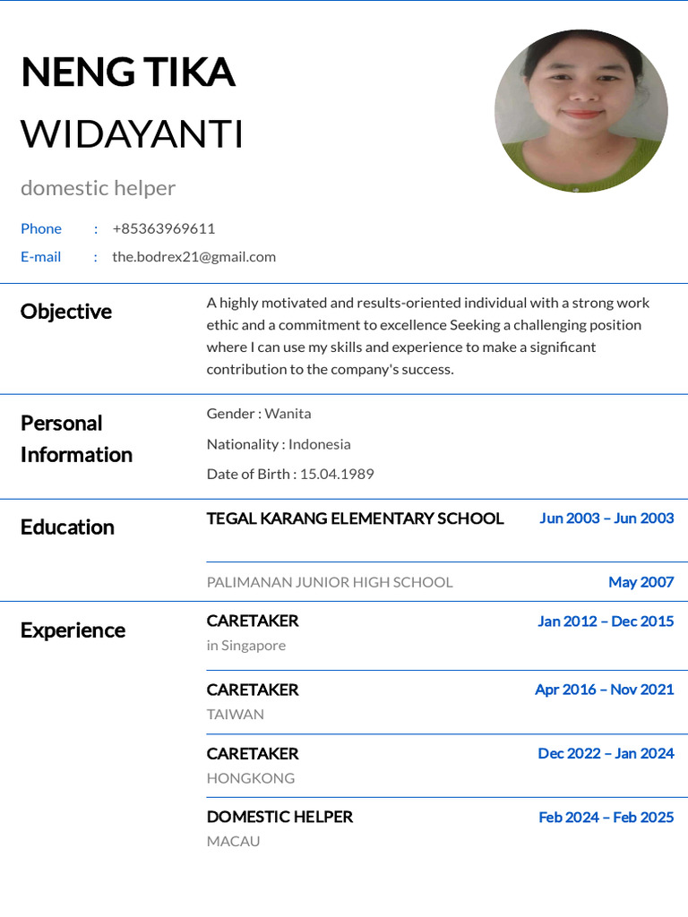 NENG TIKA - Resume - 374 | PDF