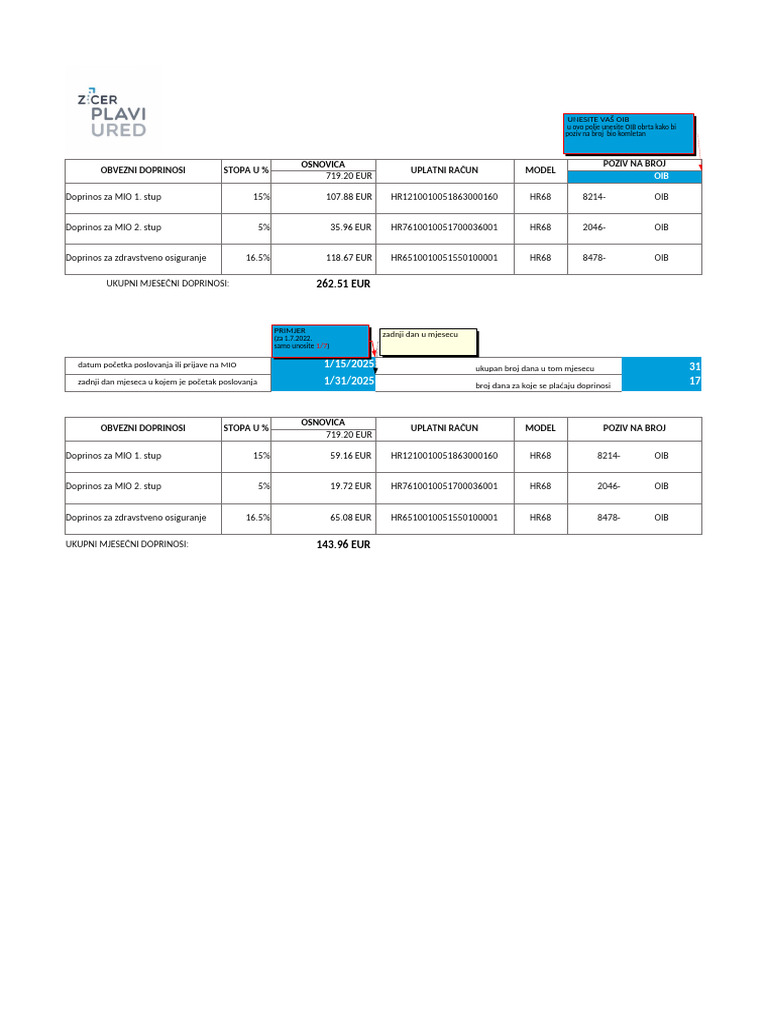 Kalkulator Doprinosa 2025 | PDF