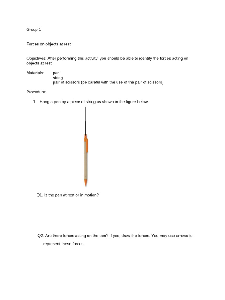 Identifying Forces on Stationary Objects | PDF