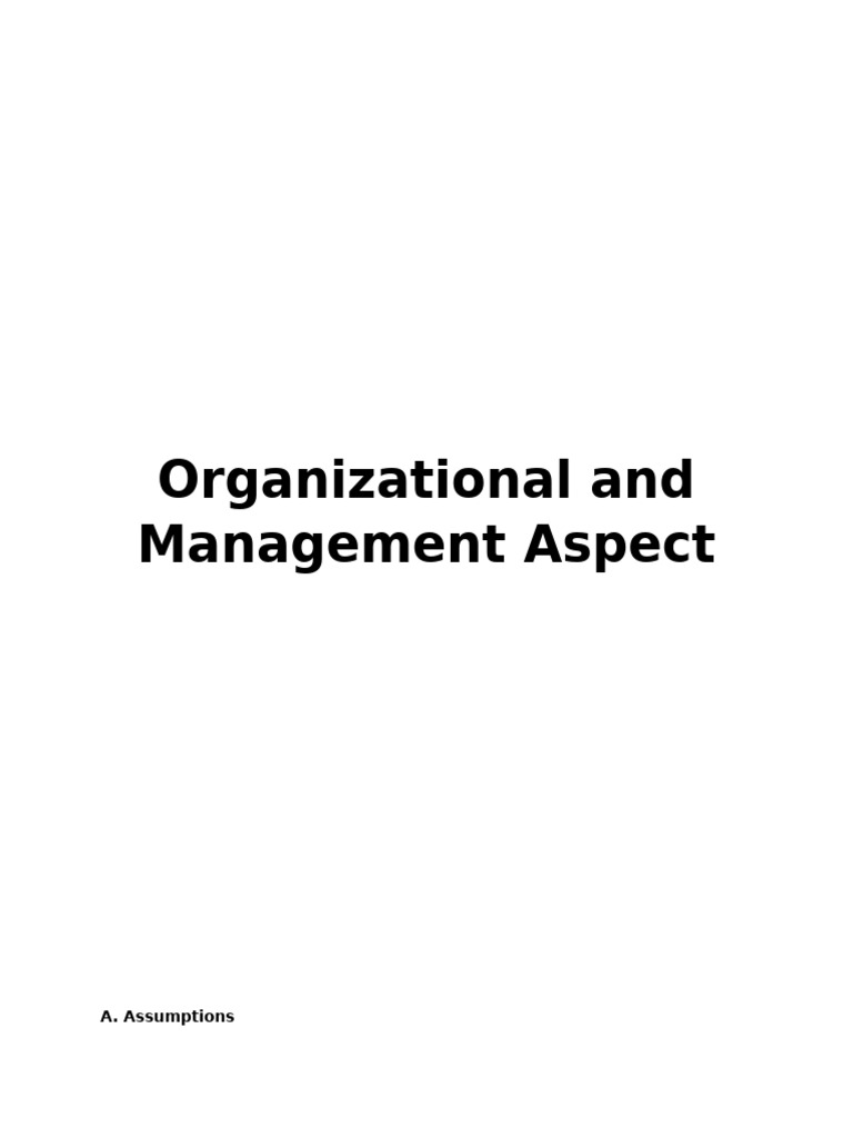 Organizational and Management Aspect | PDF | Corporate Social ...