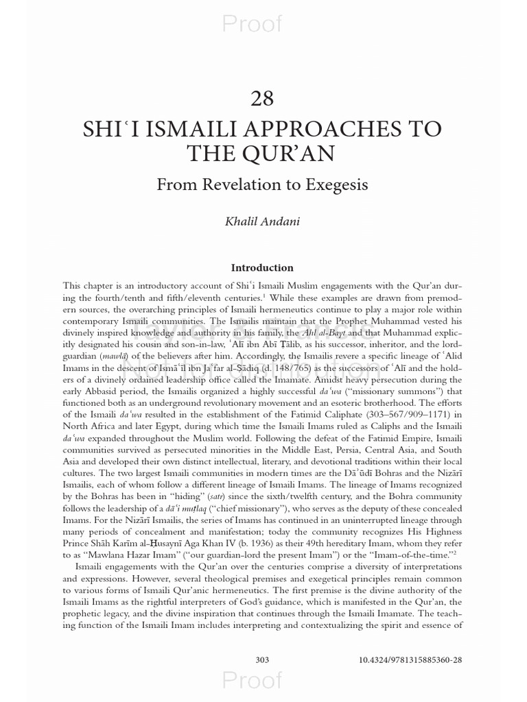 Ismaili Interpretations of the Qur'an | PDF | Isma'ilism | Quran