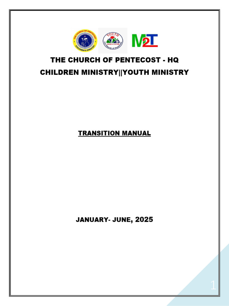 Transition Manual - January - June, 2025 | PDF | Baptism | Pentecostalism