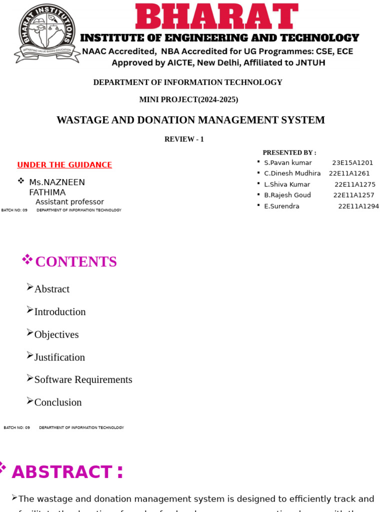 Wastage and Donation Management (Review-1) | PDF | Computing