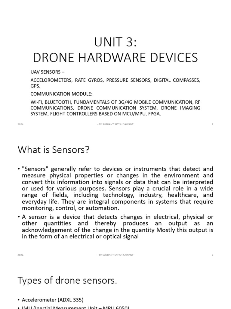 Unit 3 Drone Hardware Devices | PDF | Bluetooth | Accelerometer