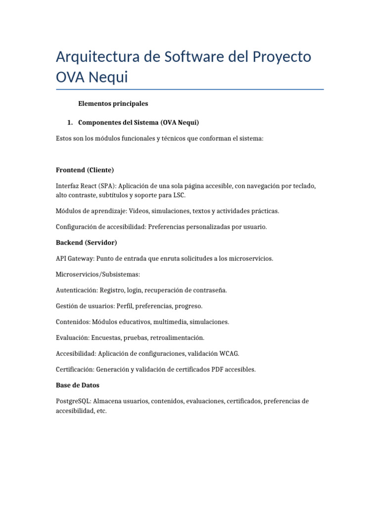 Arquitectura - OVA - Nequi Parte Gustavo Forero | PDF | Aplicación web | Informática