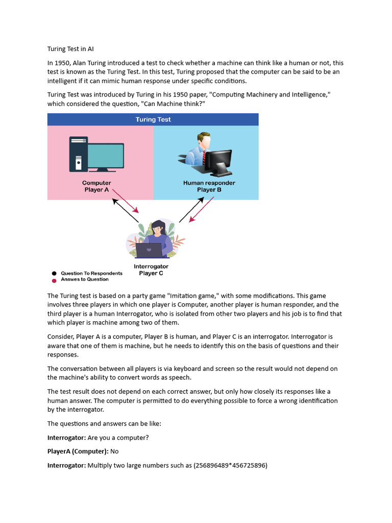Turing Test in AI, Agents, Environment | PDF | Artificial Intelligence ...