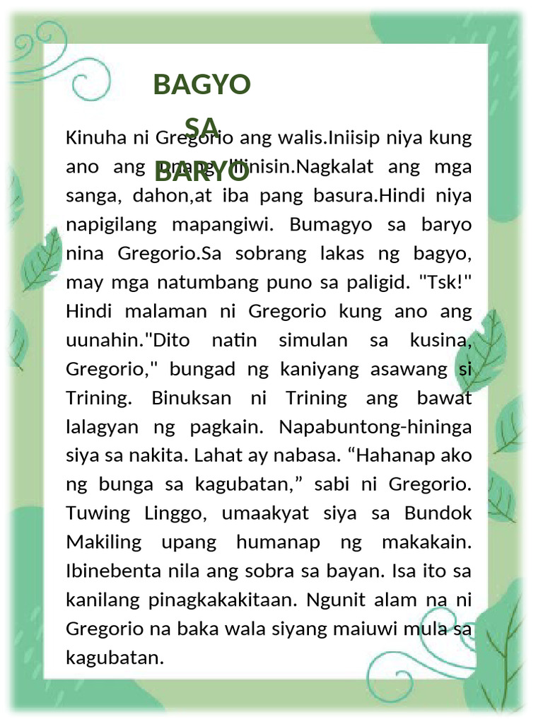 Bagyo Sa Baryo | PDF