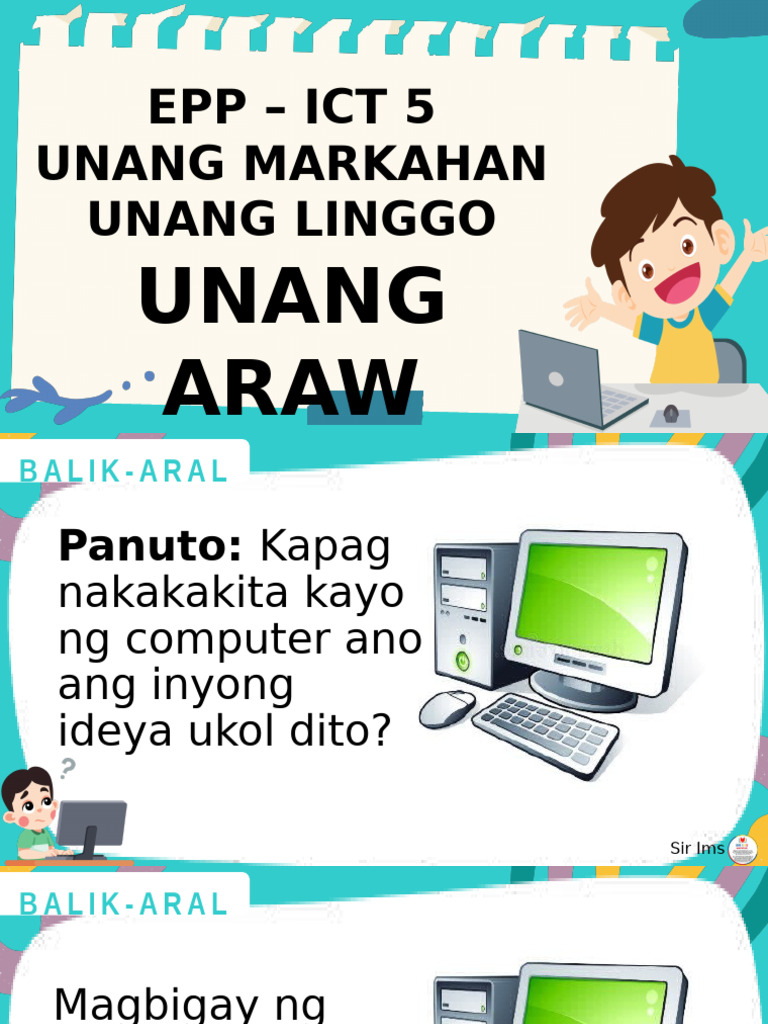 g5q1w1 PPT Epp - Ict | PDF