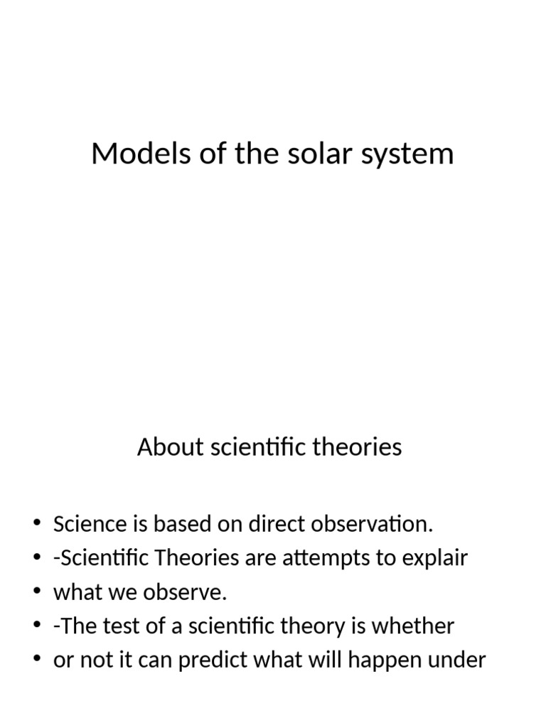 Models of The Solar System | PDF