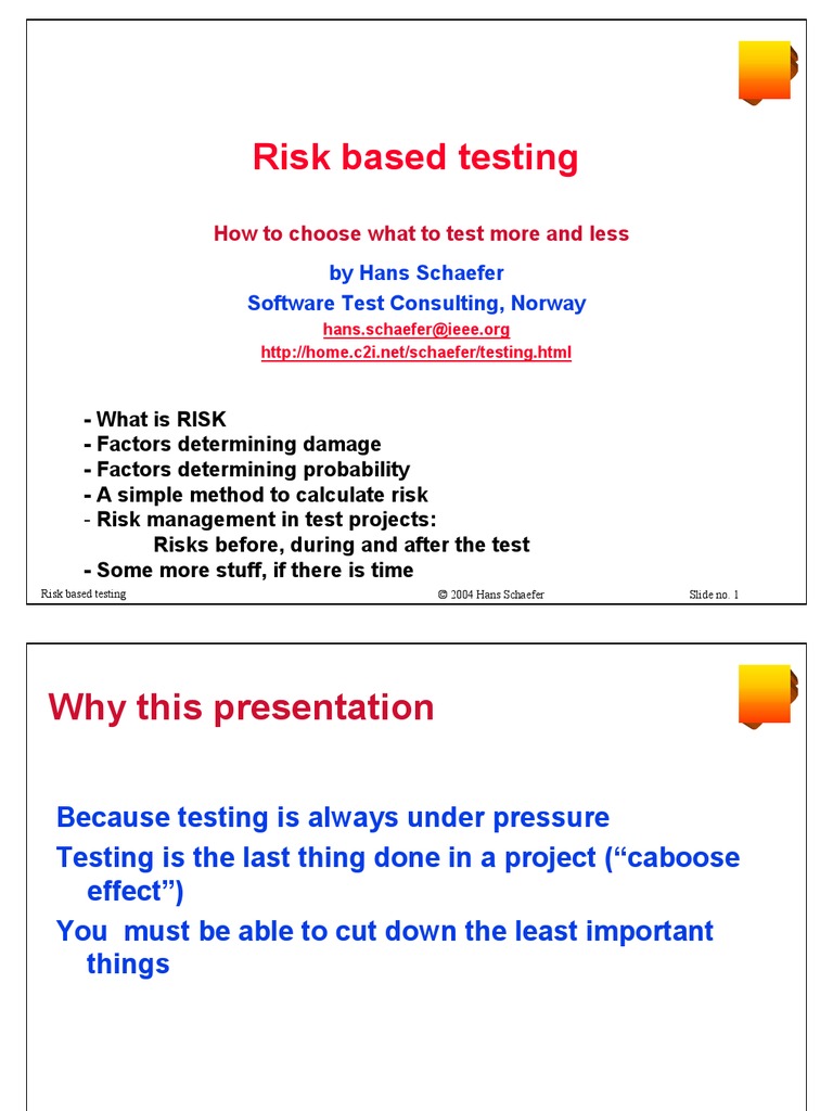 Risk Based Testing | PDF | Risk | Risk Management