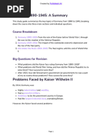 Germany Timeline: 1890-1945 Overview | PDF