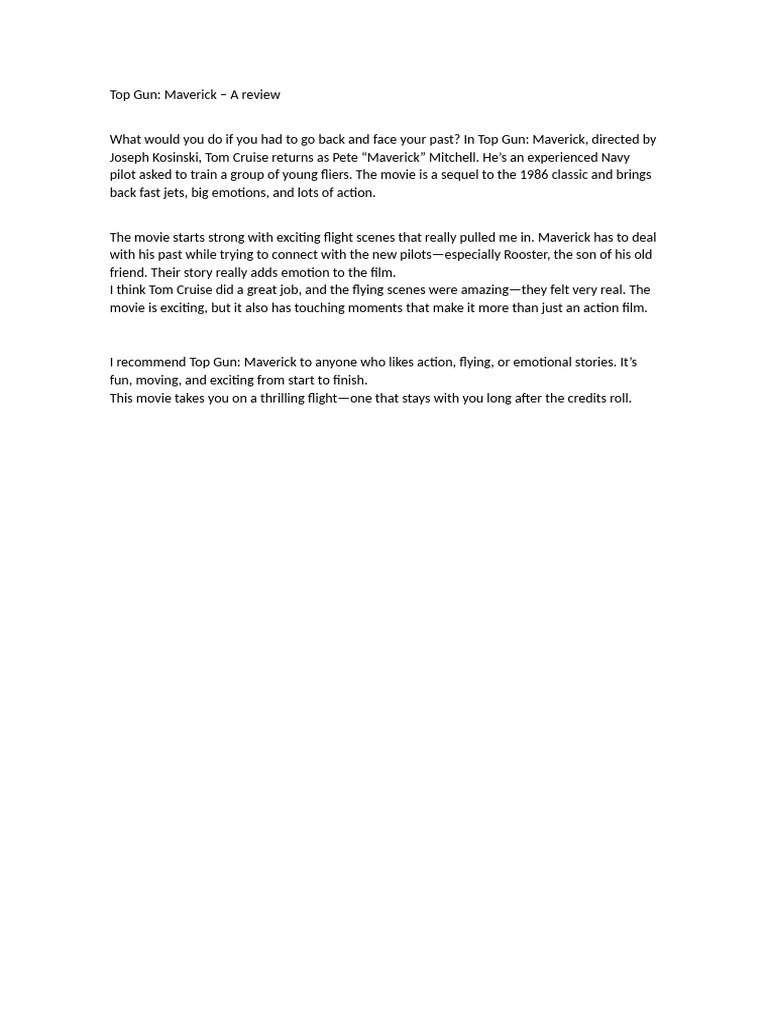 Review of Top Gun Maverick | PDF
