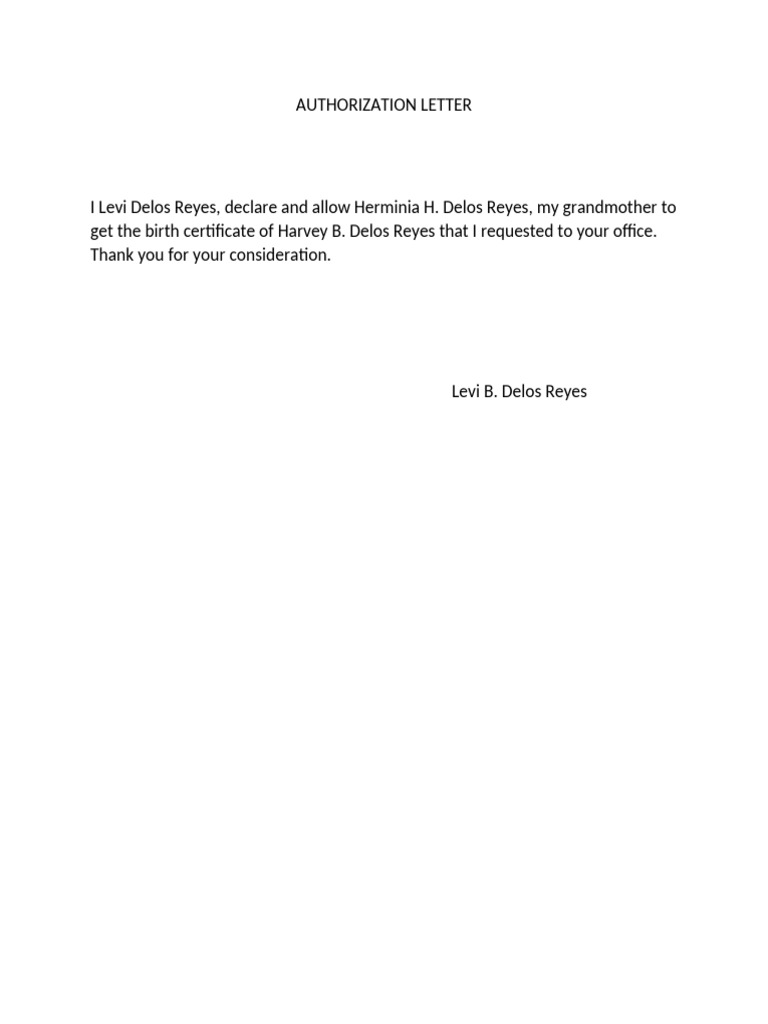 Authorization Letter | PDF