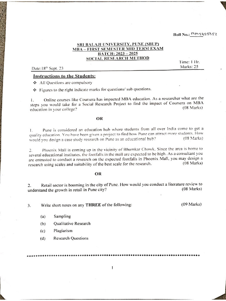 Research Method Midsem | PDF