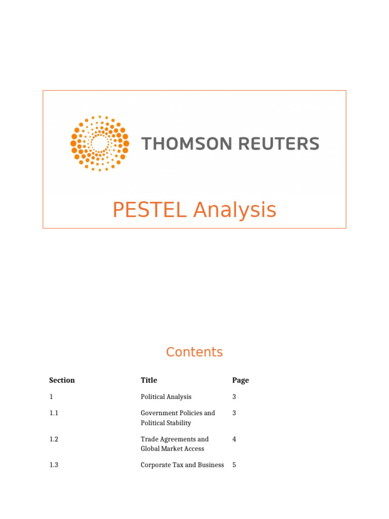 Thomson Reuters PESTEL Analysis | PDF | Inflation | Sustainability