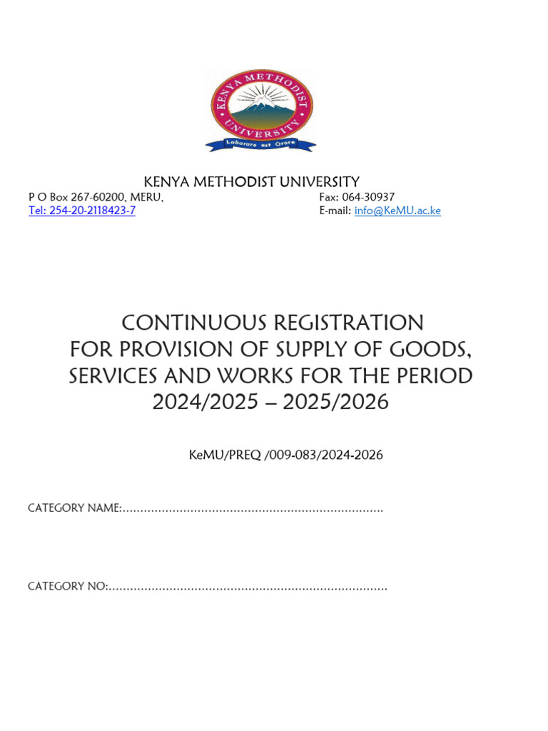 Continuous Registration of Suppliers 2024 2026 | PDF