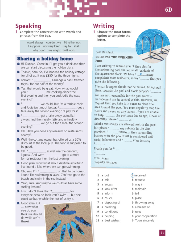 Unit 6 Workbook Page 31 | PDF