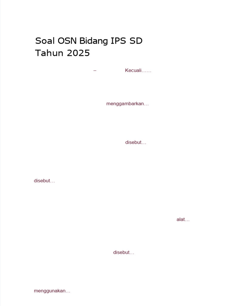 Bonus 100 Soal Osn Ips SD | PDF