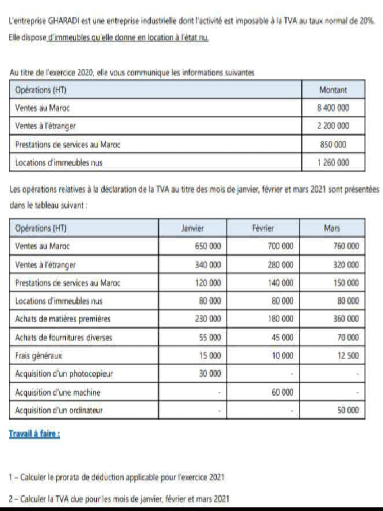 Exercices Corrigés TVA 2 | PDF