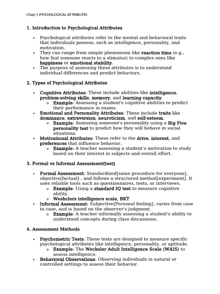 Chap 1 Variations in Psychological Attributes | PDF | Intelligence ...