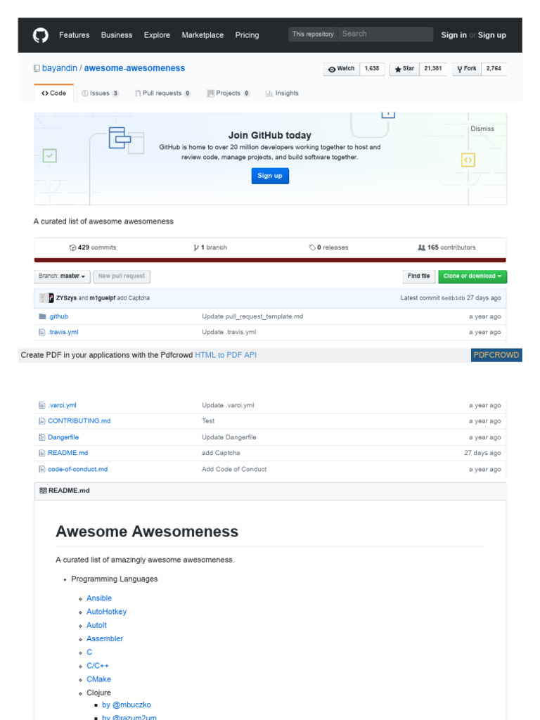 A Curated List of Awesome Awesomeness | PDF | Software Development ...