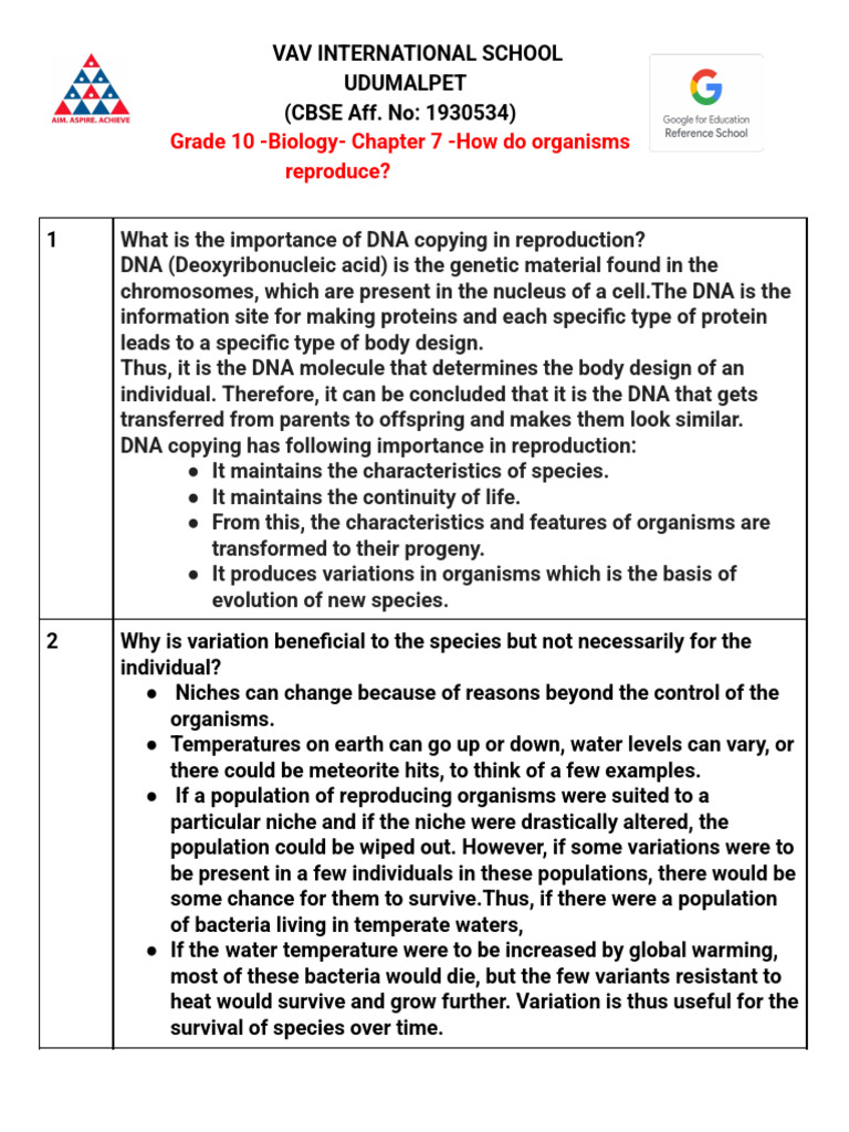 G10 BIO CH7 Worksheet 2526 | PDF | Reproduction | Fertilisation
