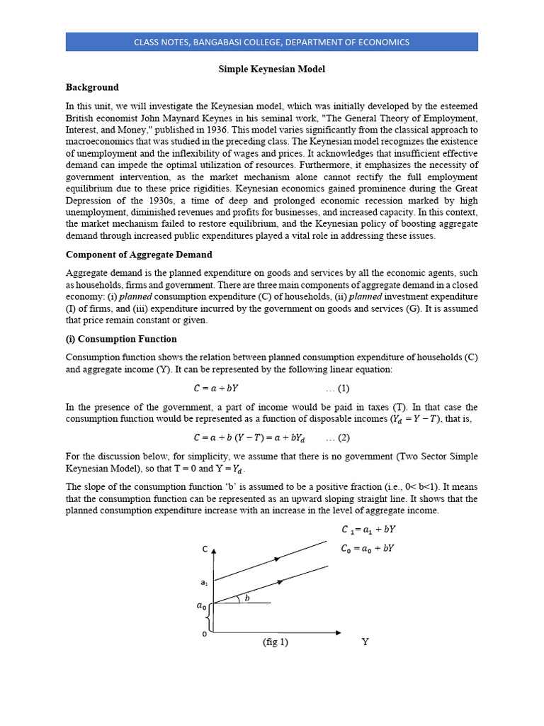 Simple Keynesian Model | PDF | Keynesian Economics | Economics