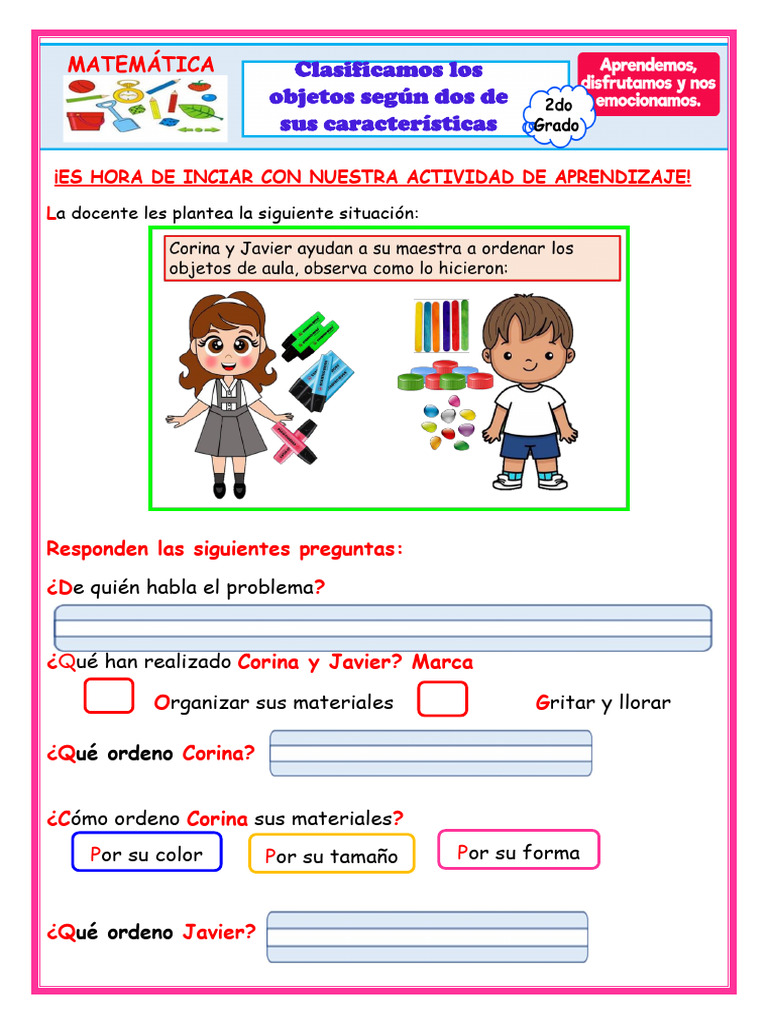 Actividad de Clasificación de Objetos | PDF