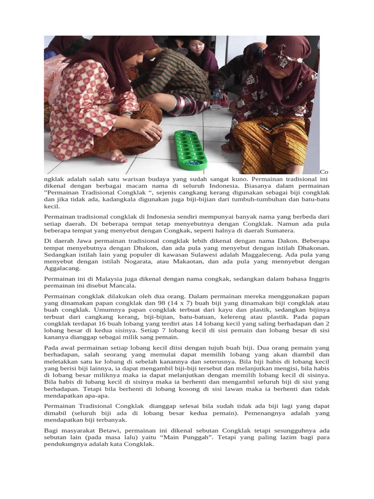 Filosofi dan Makna Permainan Congklak | PDF