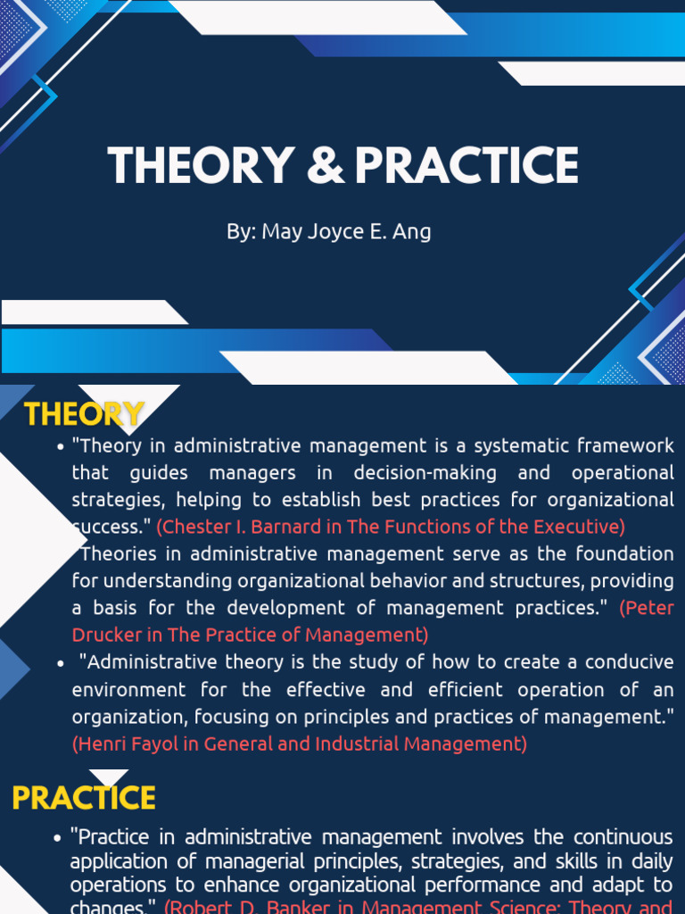 Theory and Practice in Administrative Management | PDF | System | Learning